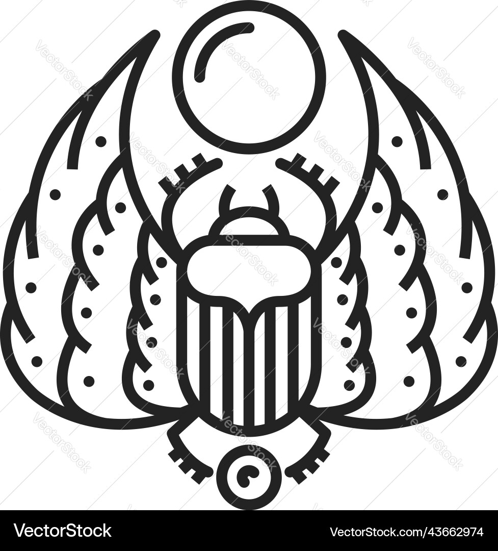 Scarab alte ägyptische Symbol Umriss Symbol Vektorbild