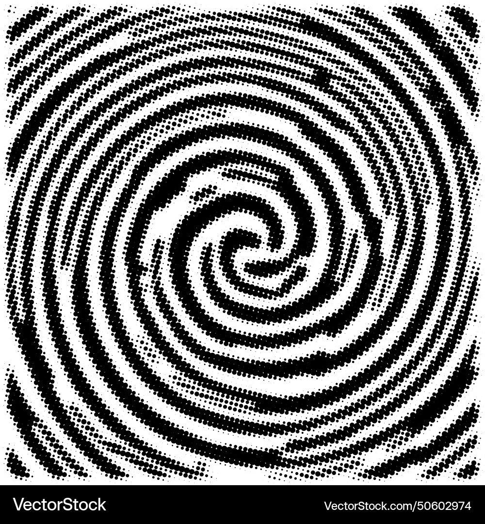 Swirling halftone vortex Royalty Free Vector Image