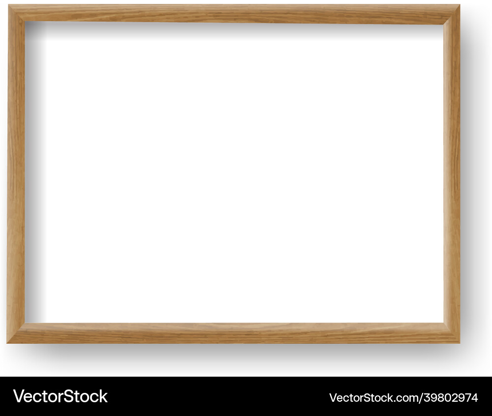 Wooden frame isolated white background Royalty Free Vector