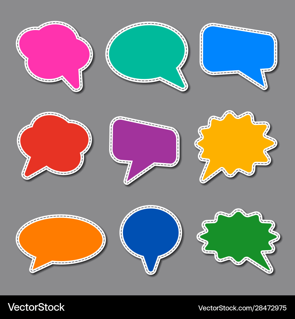 Chat stickers Royalty Free Vector Image - VectorStock