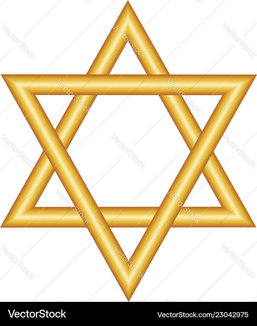 Gold david Star Ikone realistisch Stil Lizenzfreier Vektor