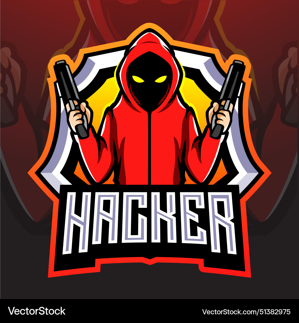 Hacker mascot esport logo design Royalty Free Vector Image