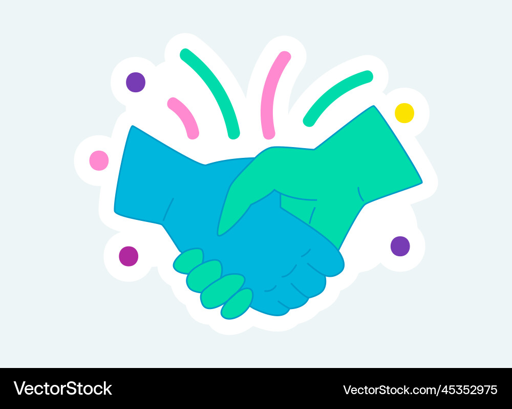 Human hands shake gesture of agreement Royalty Free Vector