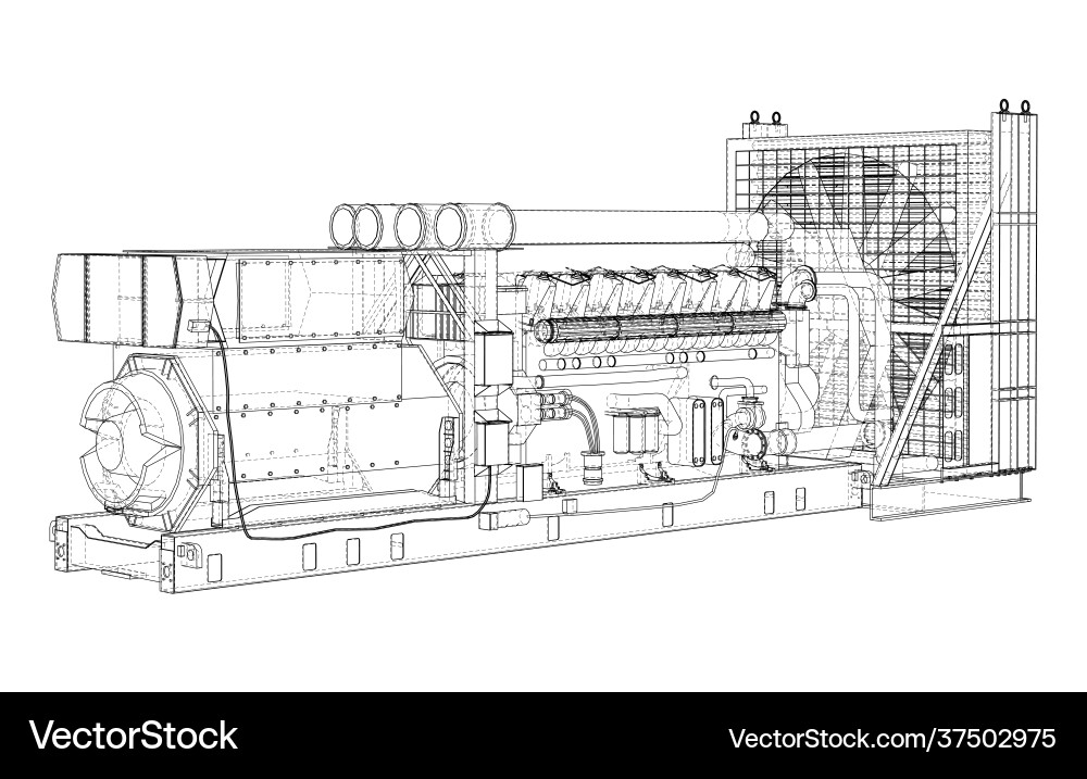 Large industrial diesel generator Royalty Free Vector Image