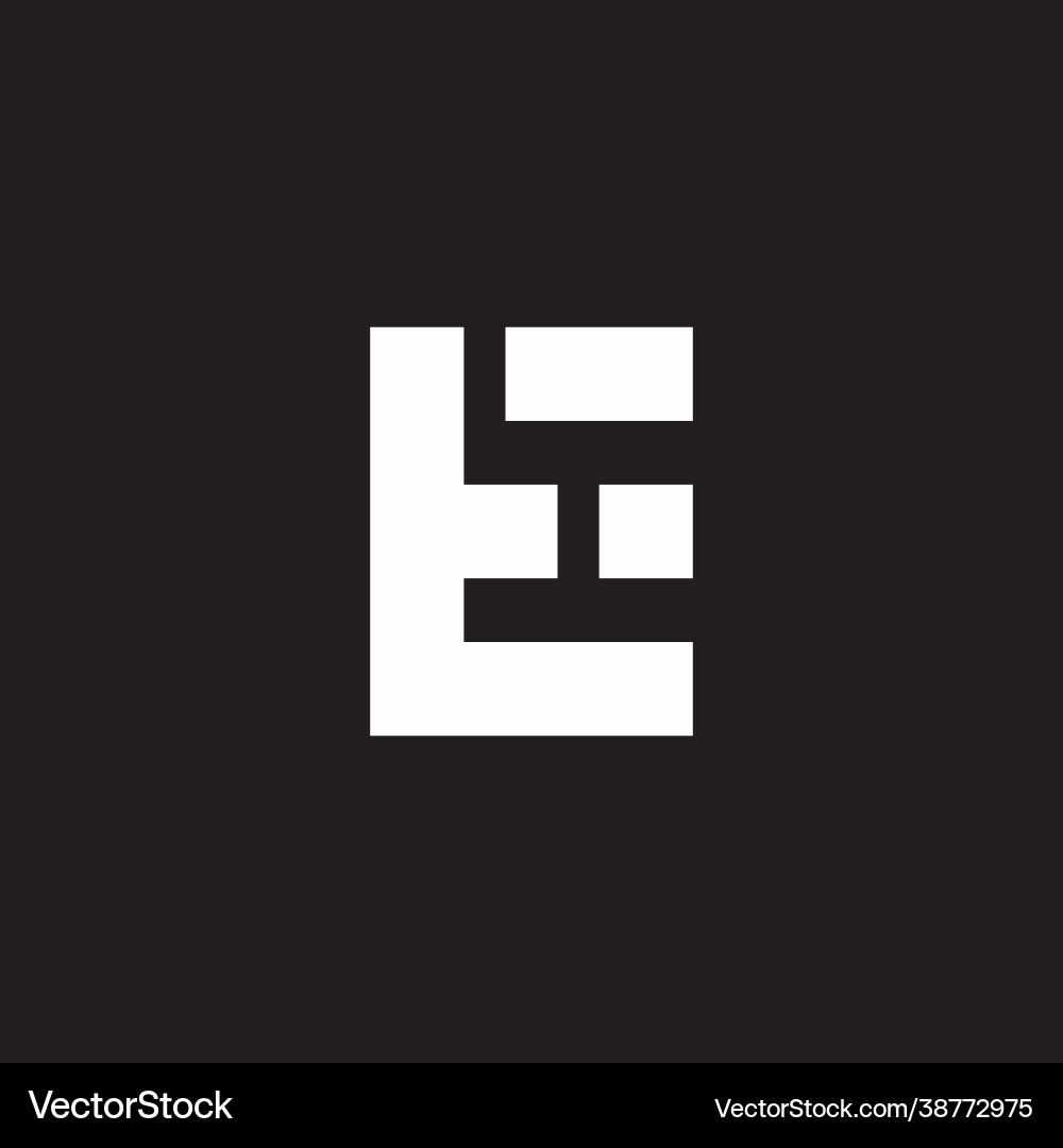 Letter et simple geometric slice logo Royalty Free Vector