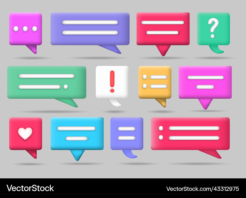 Messaging 3d balloons Royalty Free Vector Image