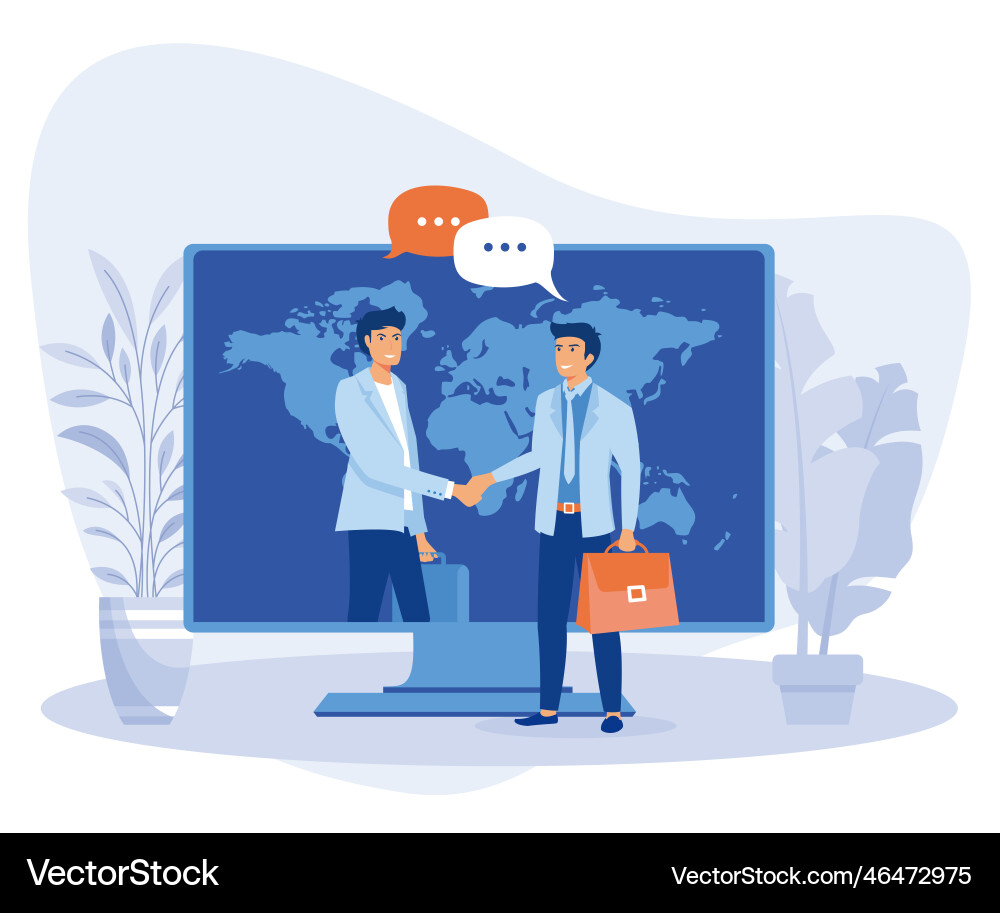 Online conclusion of the transaction opening Vector Image