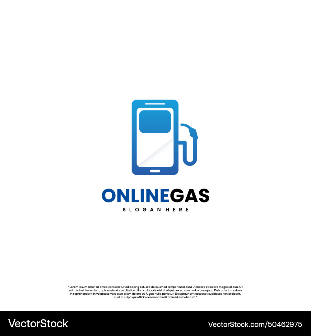 Online gas logo design on isolated background Vector Image