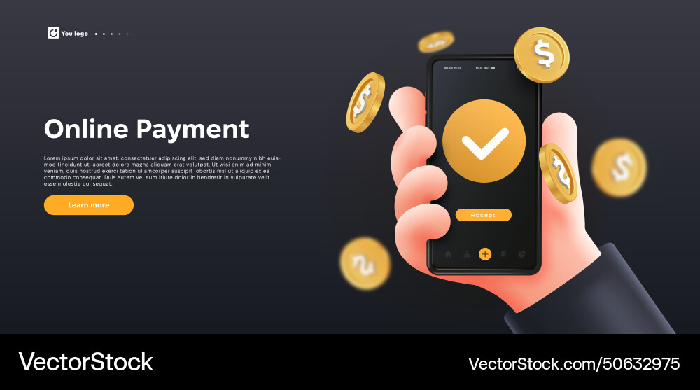 Online payment poster Royalty Free Vector Image