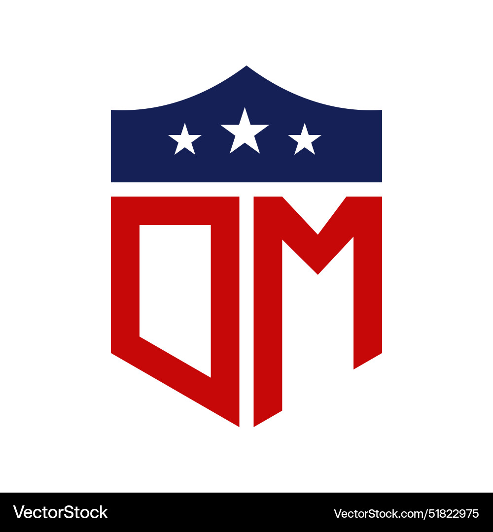 Patriotic dm logo design letter Royalty Free Vector Image