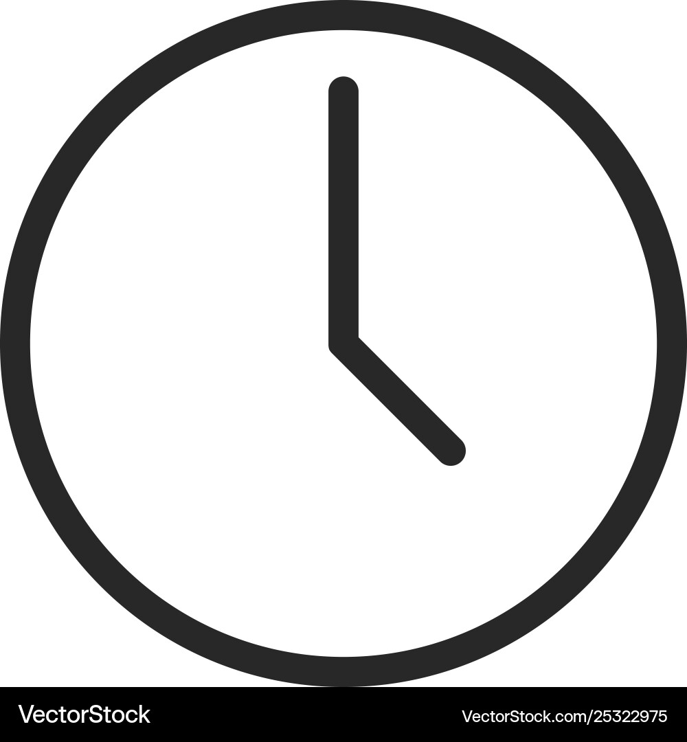 Time icon clock sign Royalty Free Vector Image