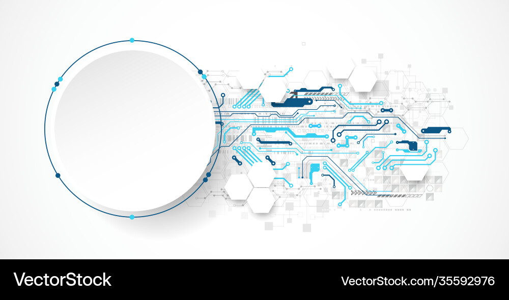 Abstract circle technology concept circuit board Vector Image
