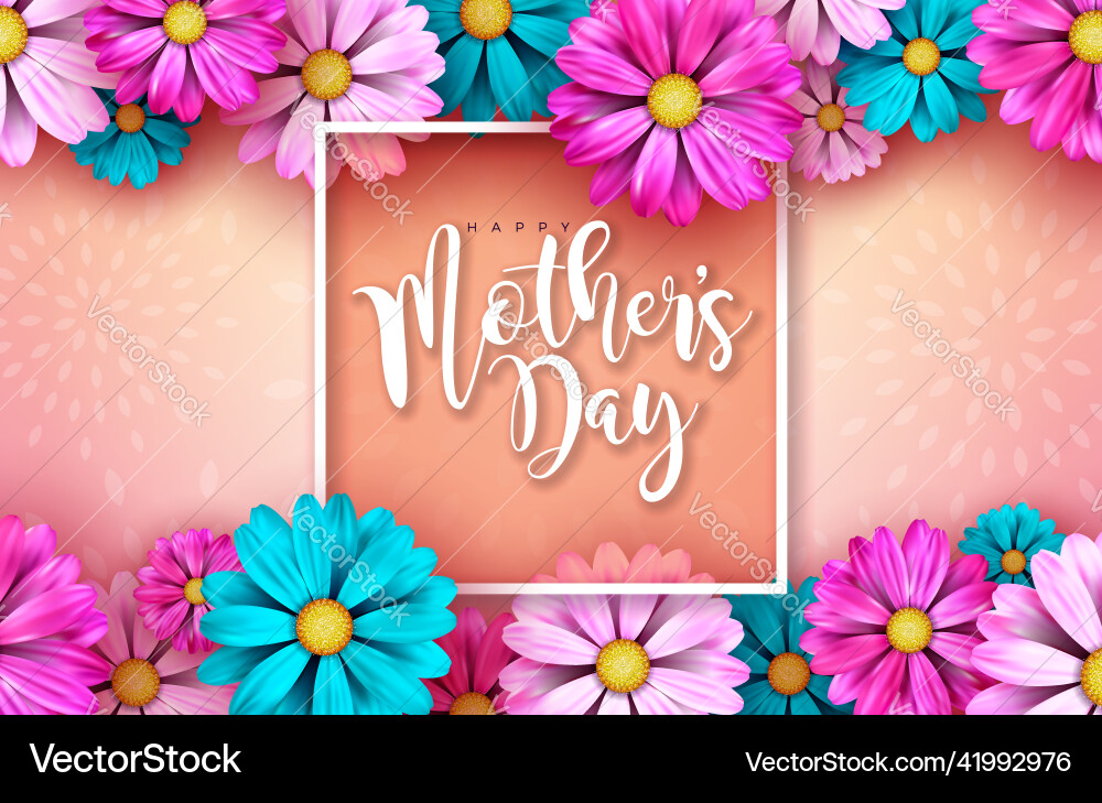 Happy mothers day with spring flower Royalty Free Vector