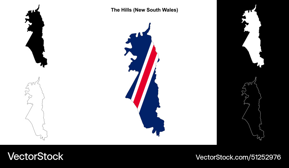 Hills outline map Royalty Free Vector Image - VectorStock