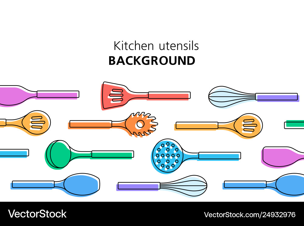 Kitchen utensils background Royalty Free Vector Image