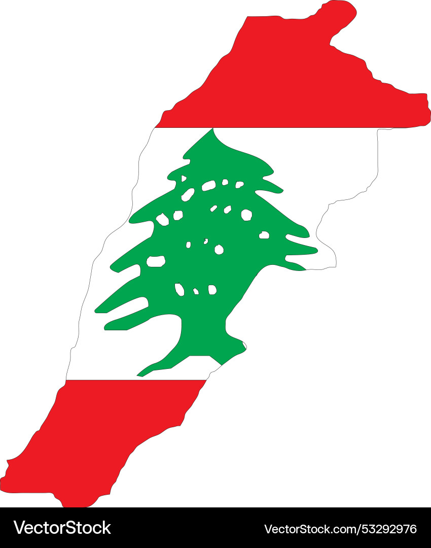 Lebanon flag in map Royalty Free Vector Image - VectorStock