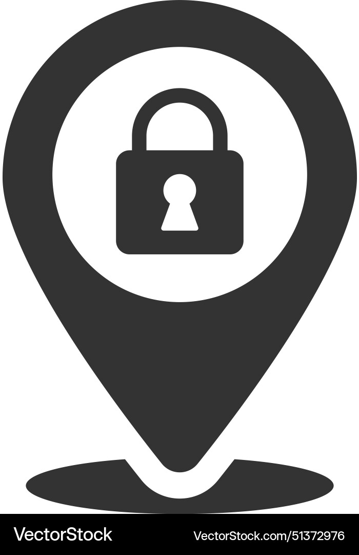 Location lock icon Royalty Free Vector Image - VectorStock