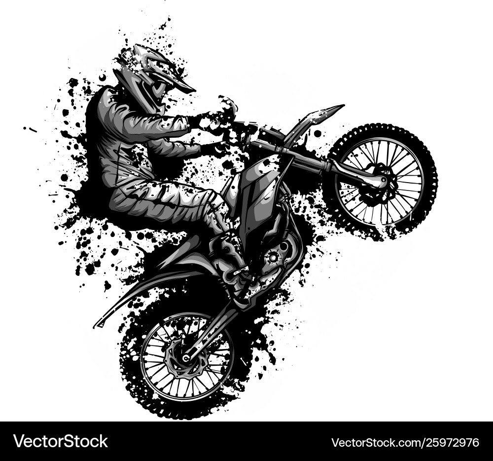 Motocross Rider on Dirt Track Royalty Free Vector Image