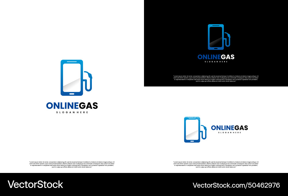 Online gas logo design on isolated background Vector Image