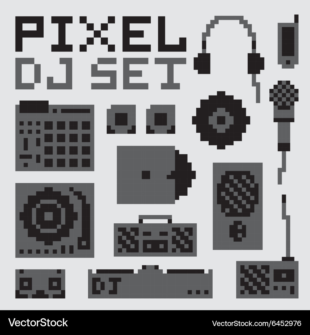 Pixel art dj set Royalty Free Vector Image - VectorStock