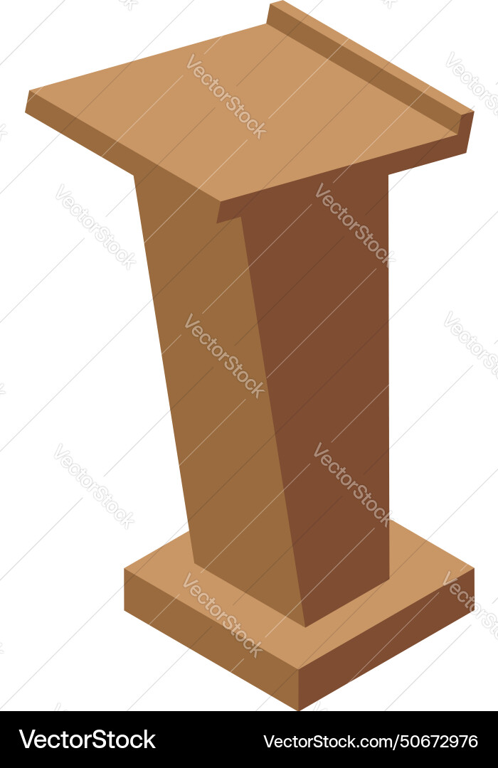Raised wooden podium icon isometric public Vector Image
