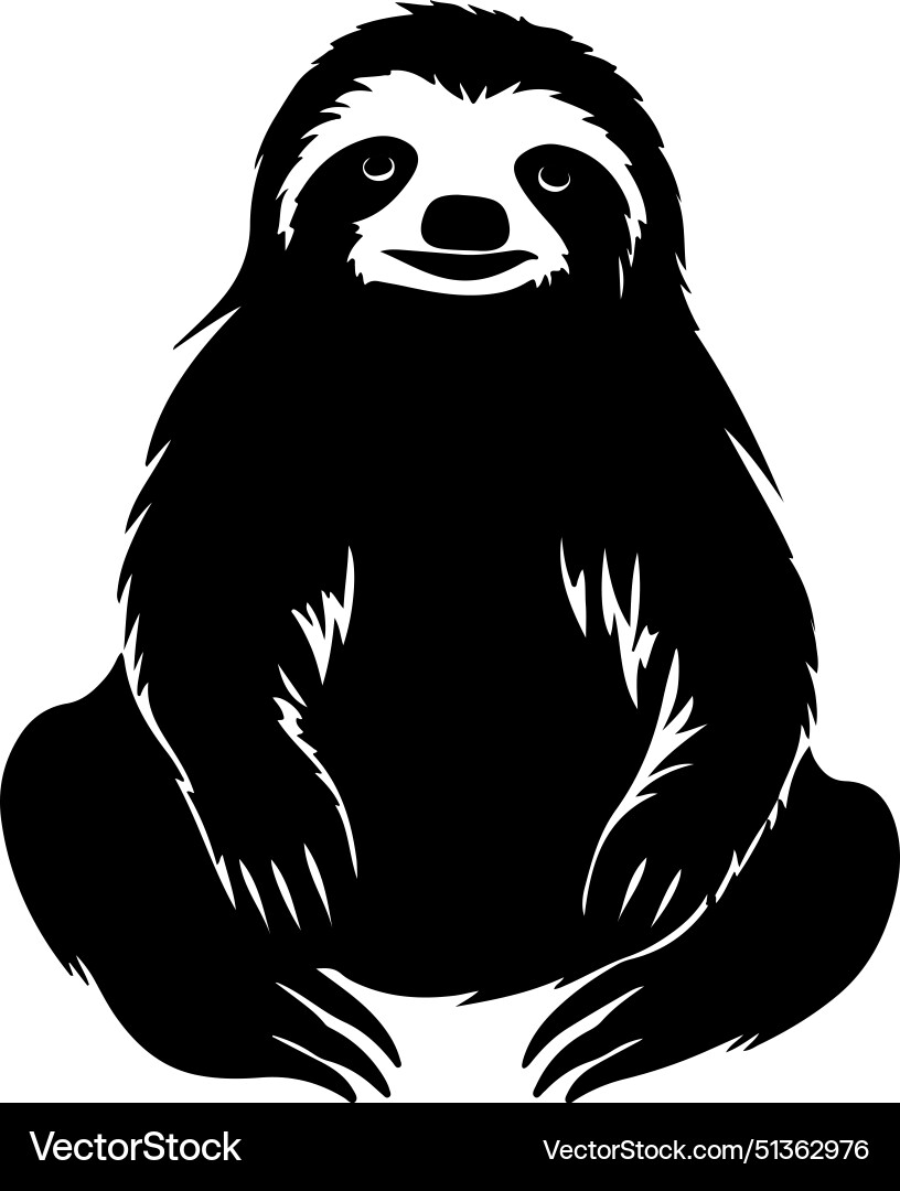 Sloth silhouette white background Royalty Free Vector Image