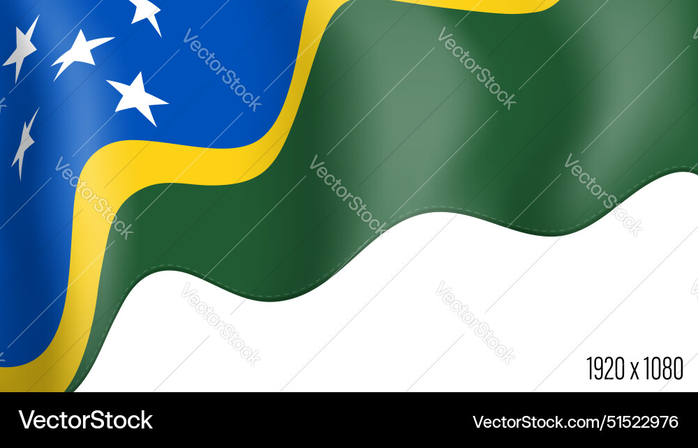 Solomon islands country flag realistic Royalty Free Vector