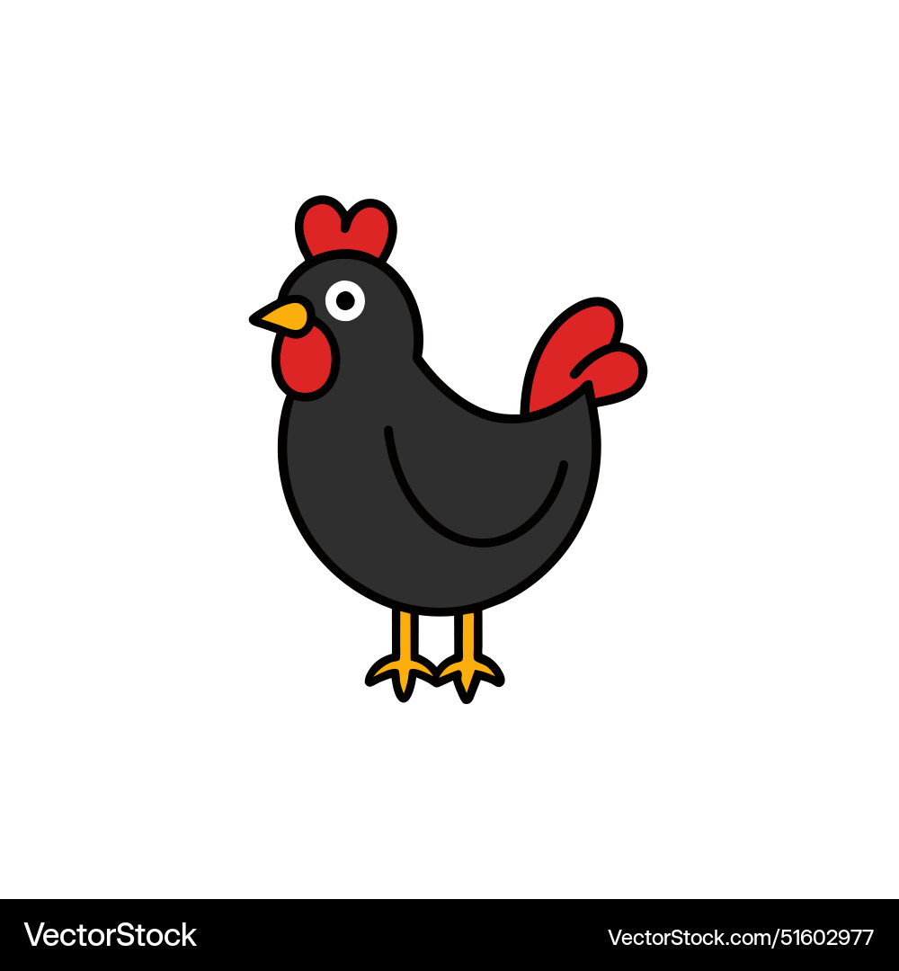 Australorp chicken stay icon Royalty Free Vector Image
