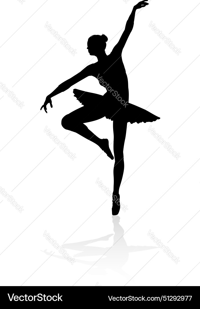 Ballet dancer dancing silhouette Royalty Free Vector Image
