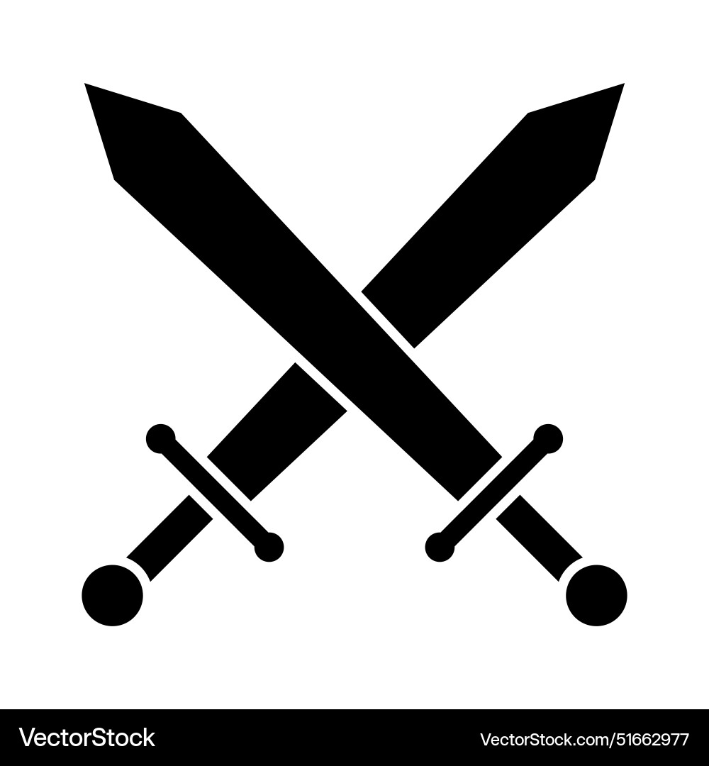 Battle Cross Swords Icon Royalty Free Vector Image