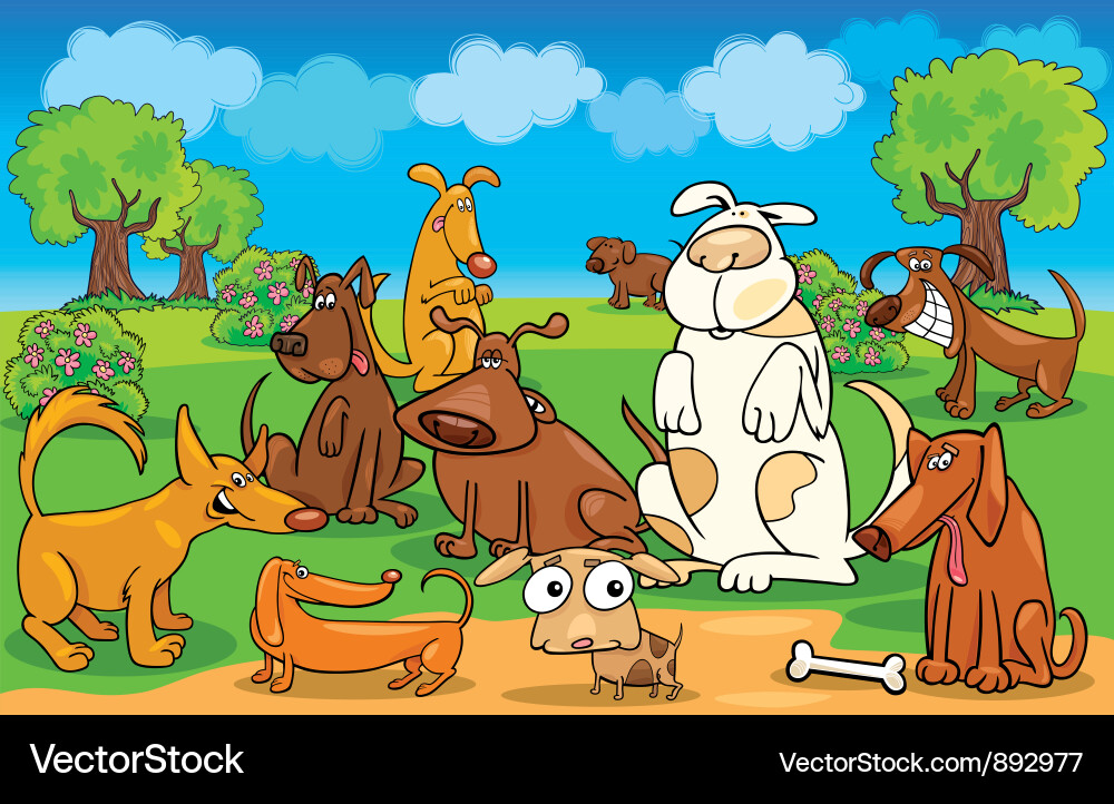 Cartoon dogs Royalty Free Vector Image - VectorStock