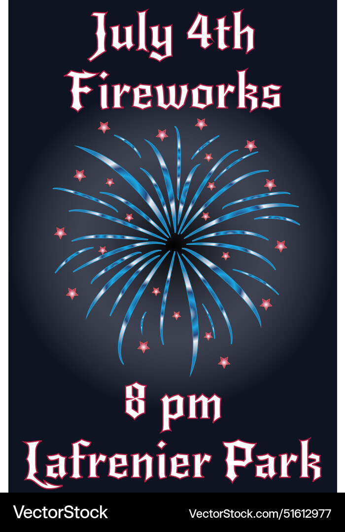 Fireworks flyer templete Royalty Free Vector Image