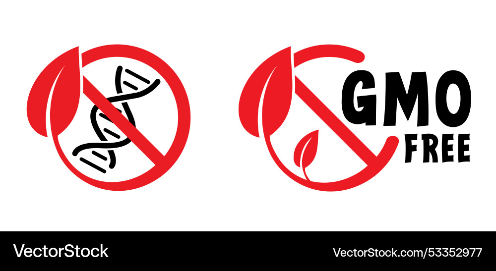 Gmo free genetically modified organism no added Vector Image