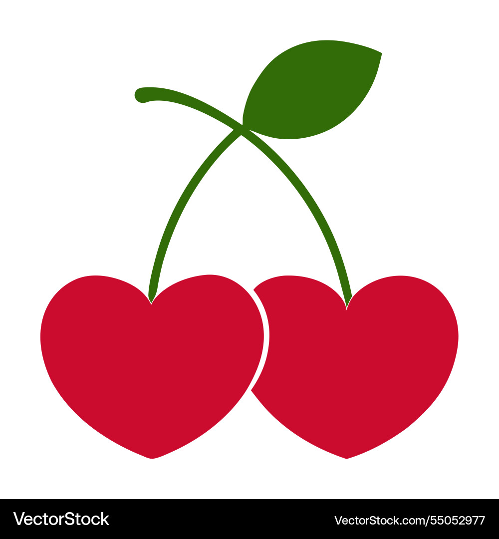 Heart shape cherry fruits valentine day Royalty Free Vector