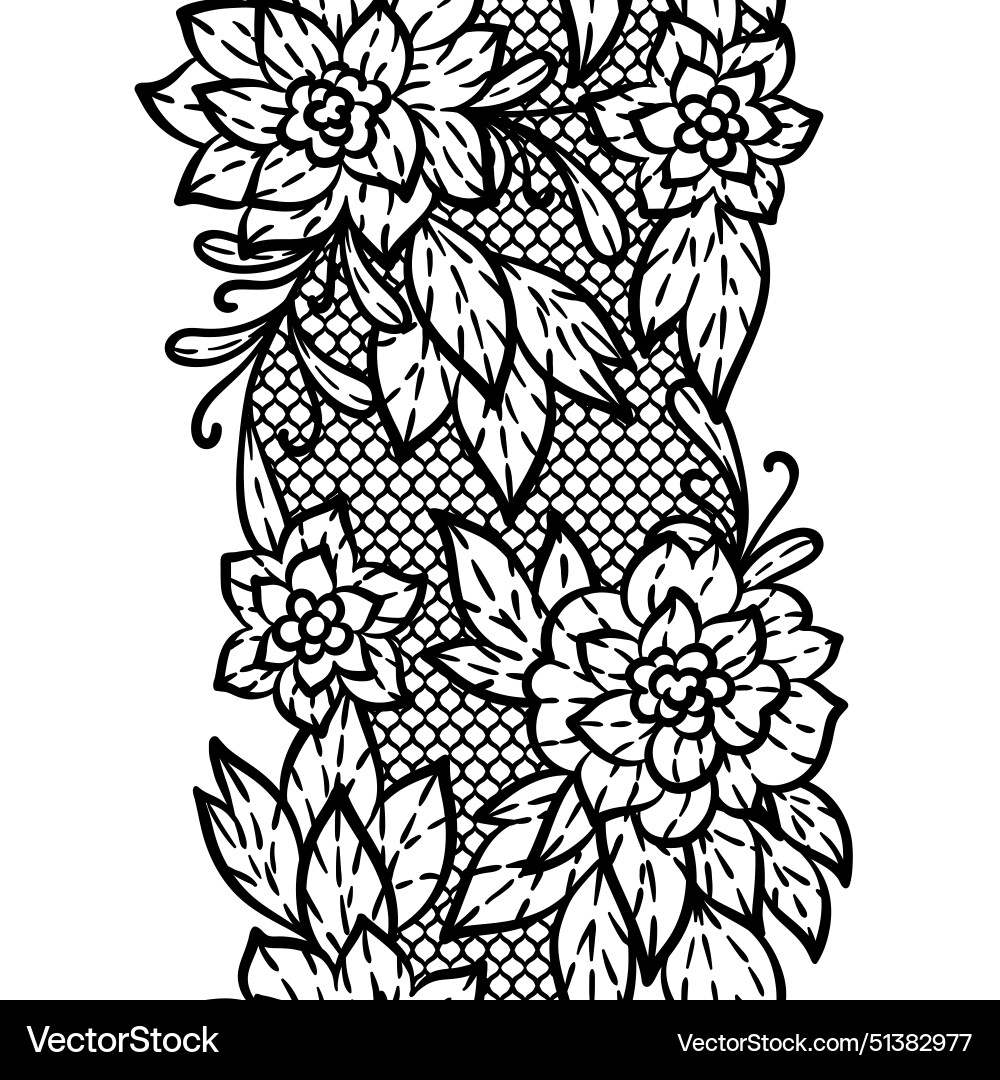 Lace pattern with flowers embroidery handmade Vector Image