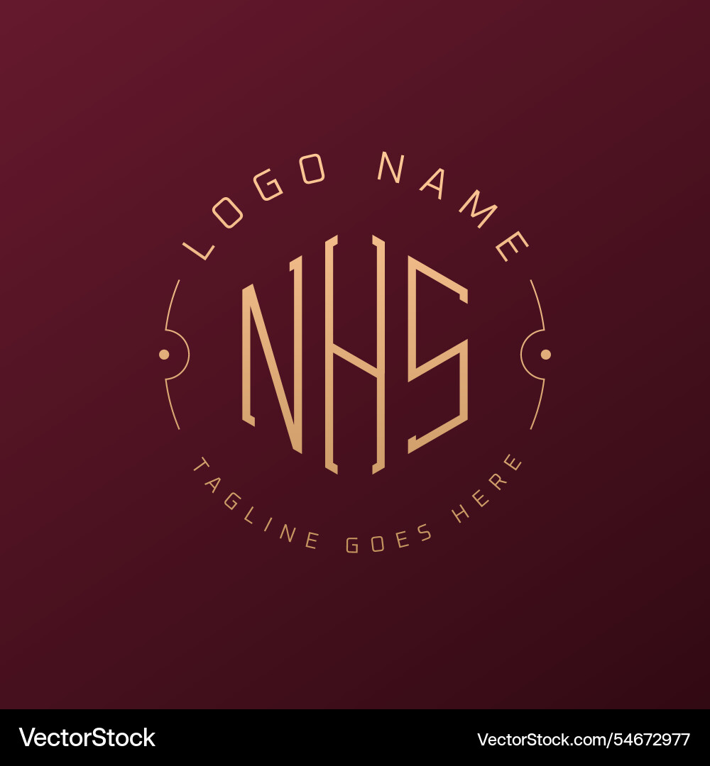 Luxury nhs logo design elegant letter Royalty Free Vector