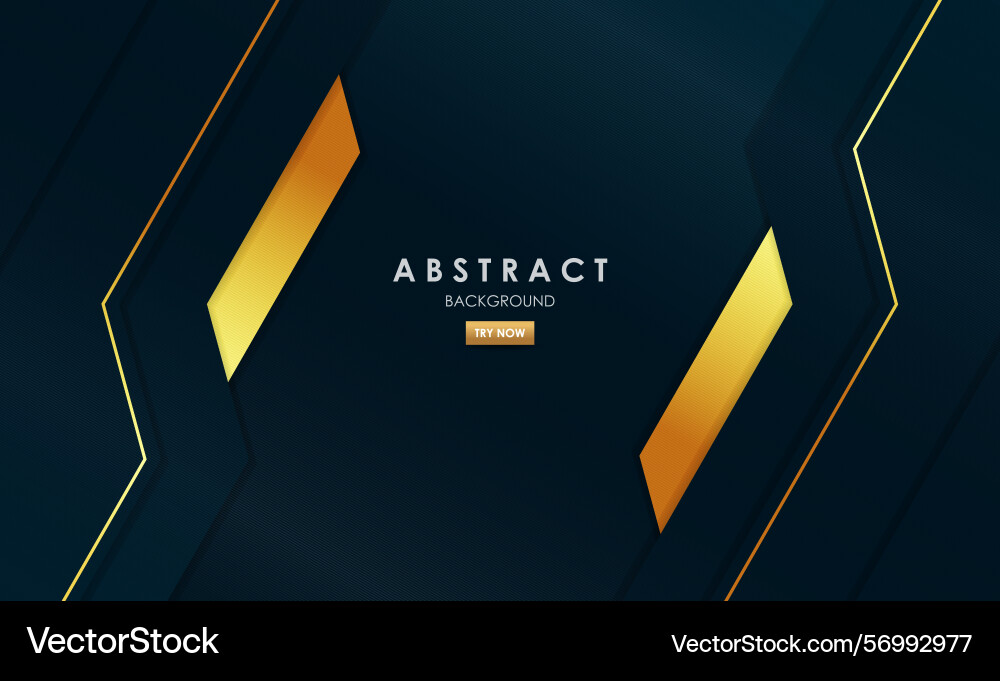 Modern blue abstract background with golden Vector Image