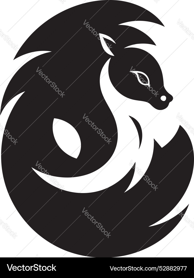 Noir nutcracker emblem onyx squirrel mark Vector Image