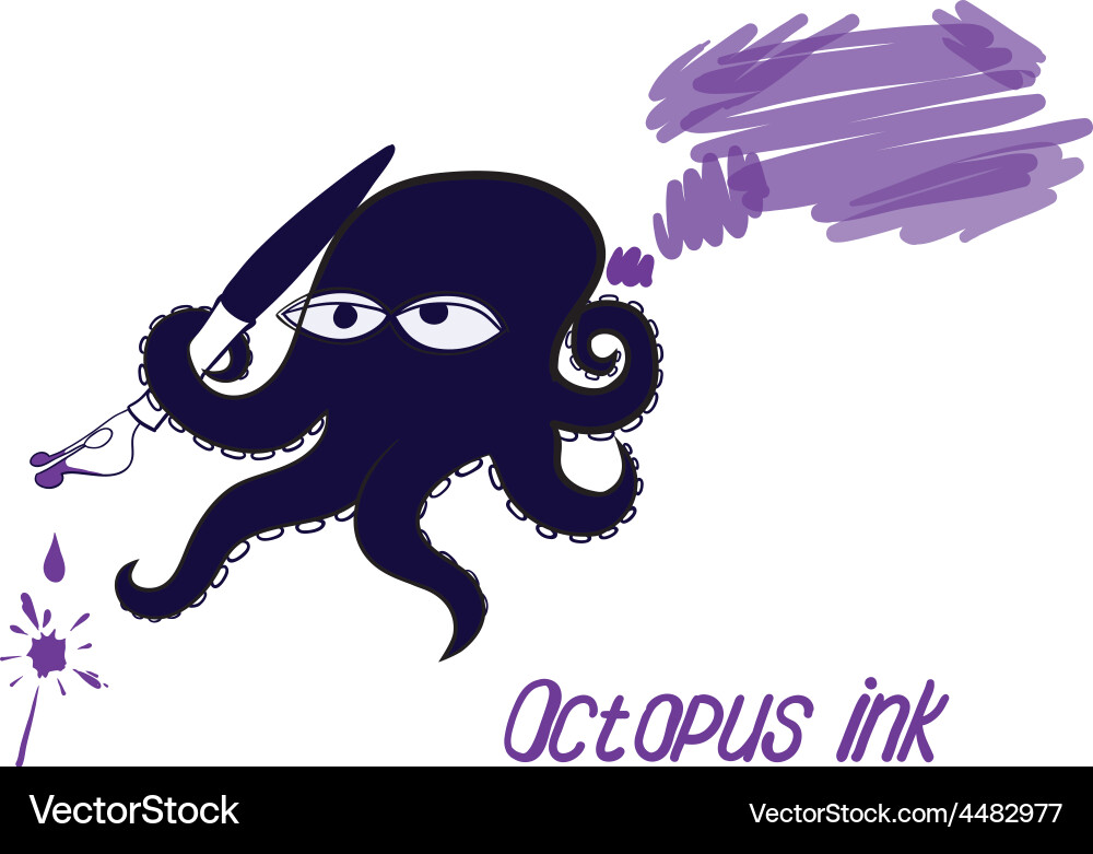 Octopus and ink Royalty Free Vector Image - VectorStock