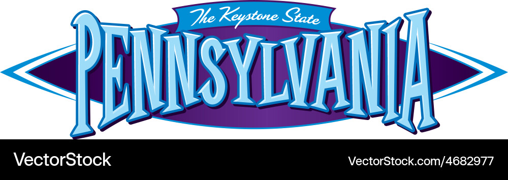 Pennsylvania the keystone state Royalty Free Vector Image