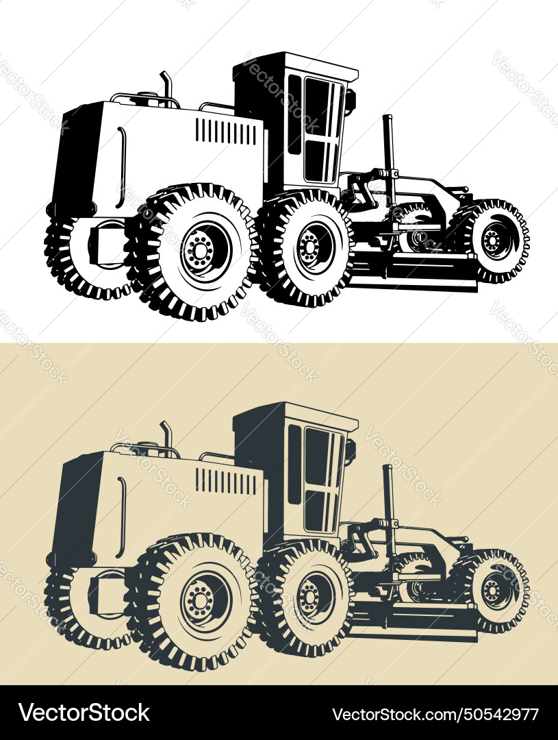 Road grader Royalty Free Vector Image - VectorStock