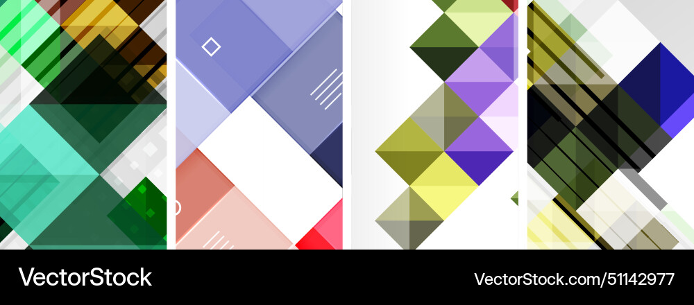 Square abstract poster set Royalty Free Vector Image