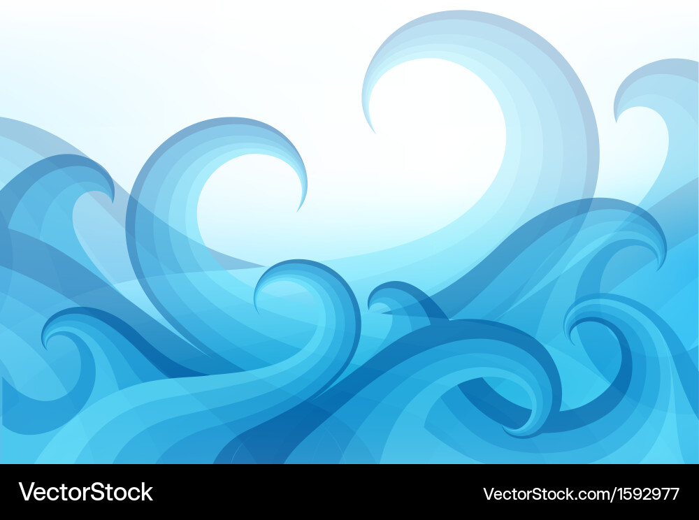 Stylized Ocean Waves Background Royalty Free Vector Image