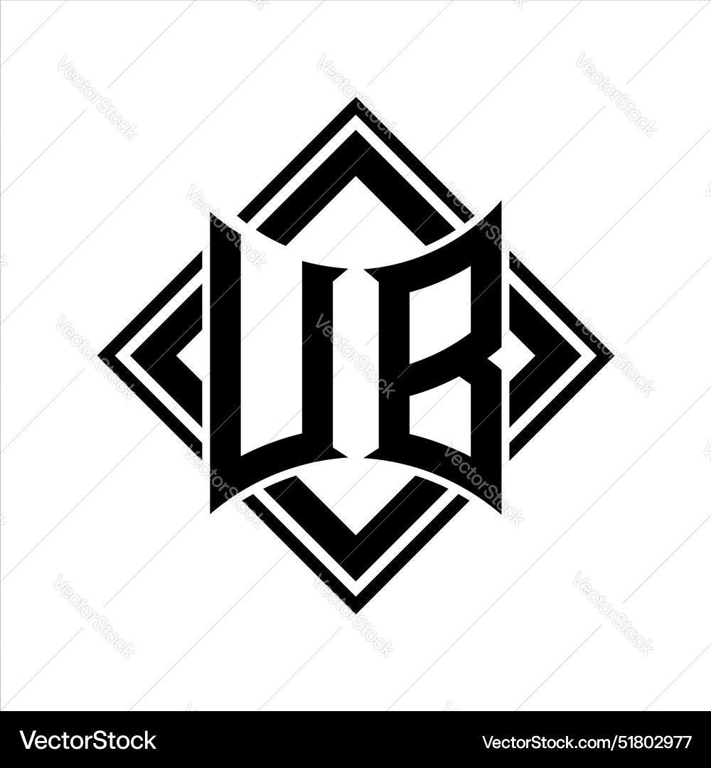 Ub letter logo with abstract shield shape Vector Image