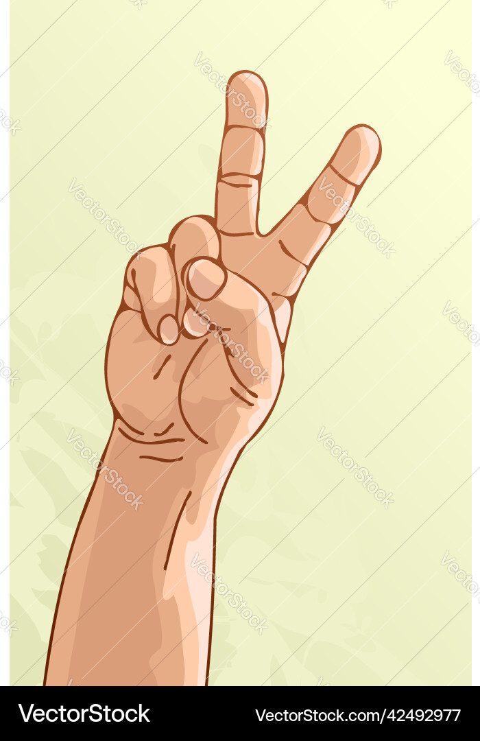 Victory hand sign Royalty Free Vector Image - VectorStock