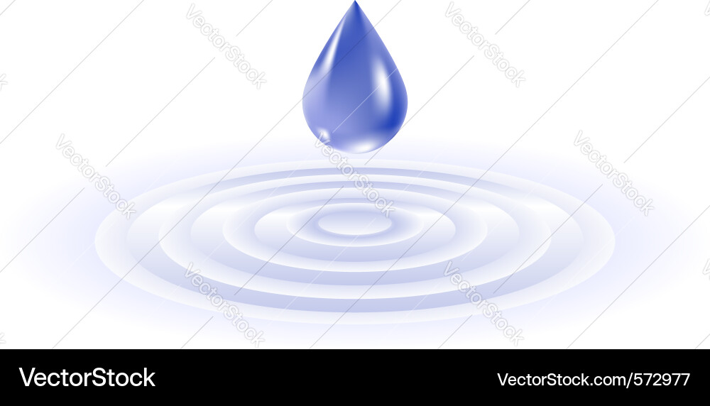 Water drop falling Royalty Free Vector Image - VectorStock