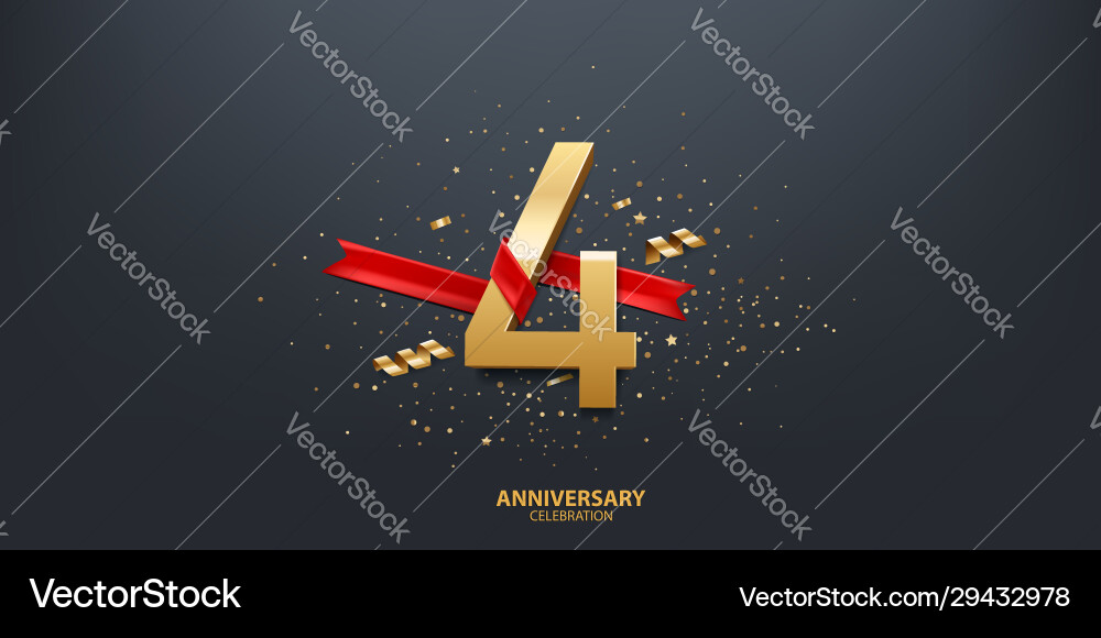 4th year anniversary background Royalty Free Vector Image