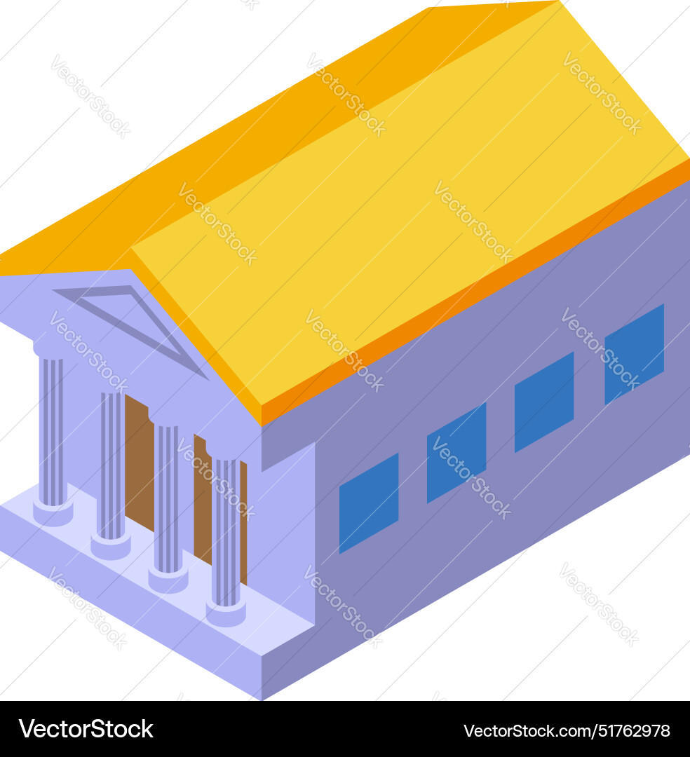 Ancient greek temple building representing Vector Image