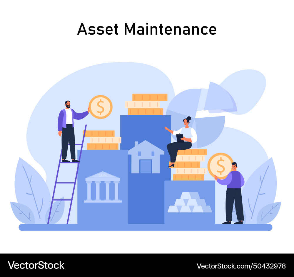 Asset preservation concept maintaining an even Vector Image