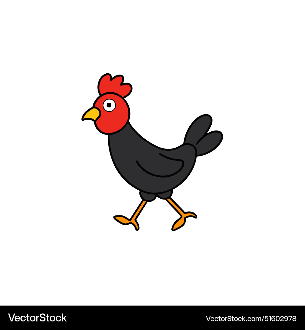 Australorp chicken walks icon Royalty Free Vector Image